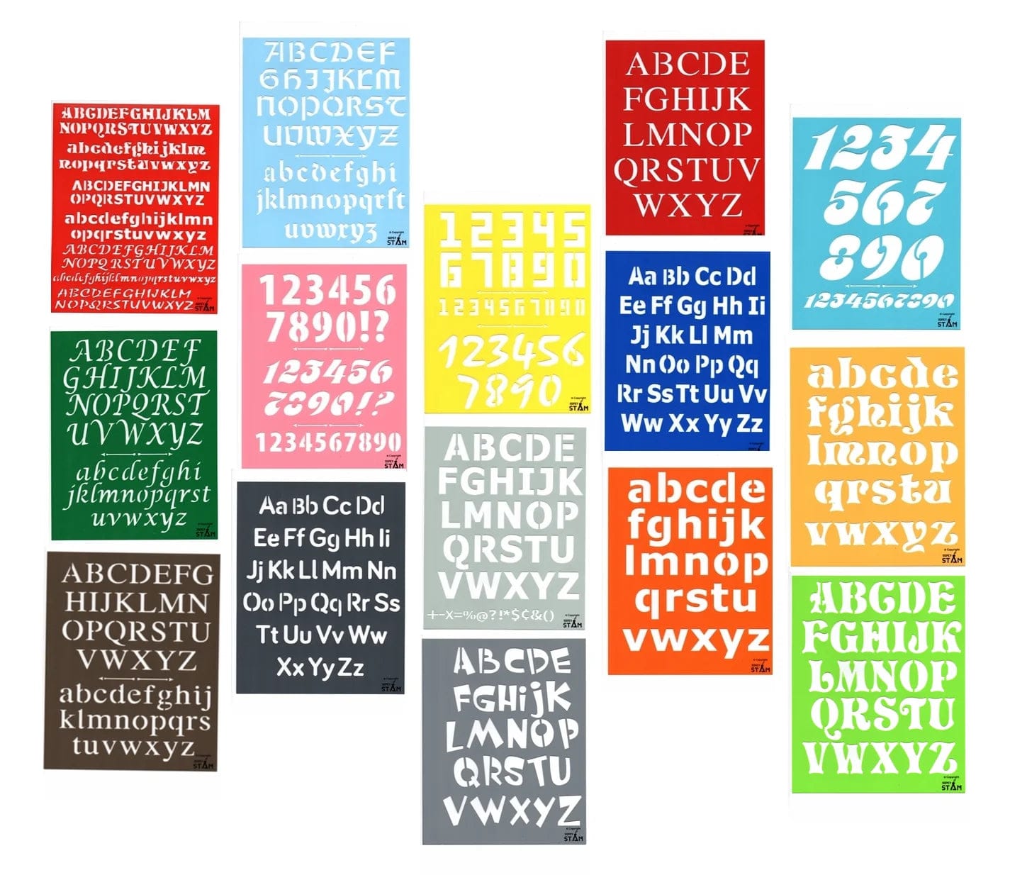 Plastic tracing Stencils Set for Children Alphabet and Number Drawing ...