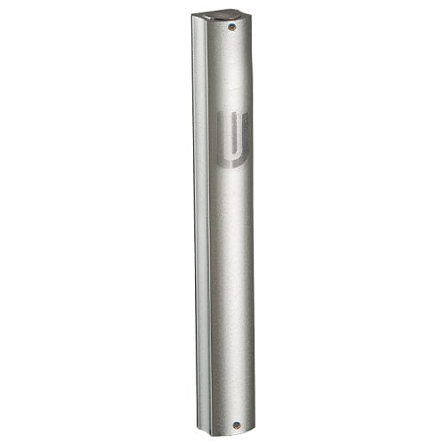 Aluminium Mezuzah 15cm- Dark Gray, With The Letter "shin" – ahuva.com
