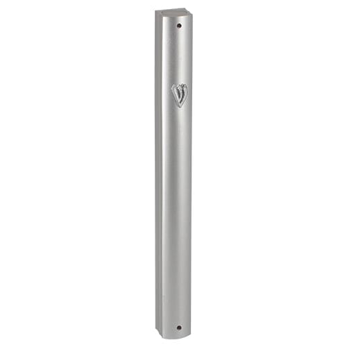 ALUMINUM MEZUZAH 20 CM MATE SILVER, METAL "SHIN" – ahuva.com