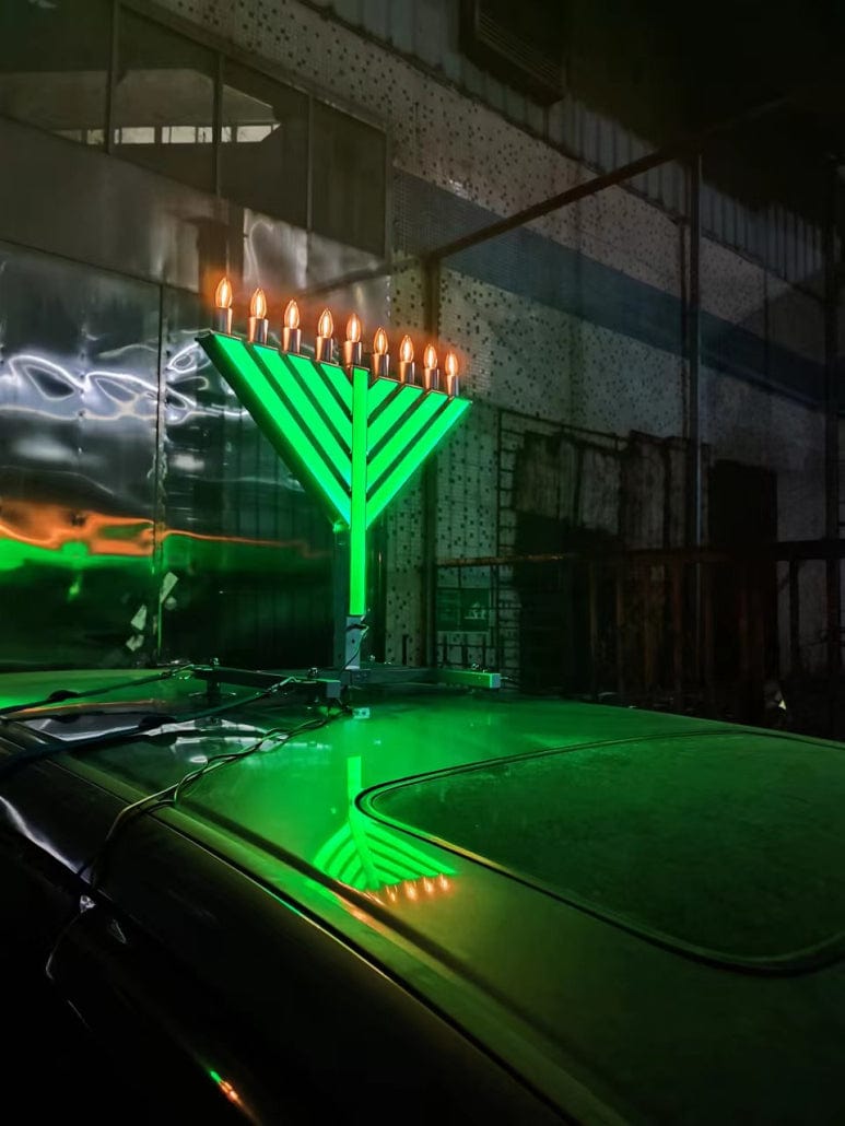 Menorah - Car Mounted 2 Ft Display Menorah - Modern Menorah - Menorah ...