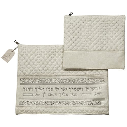 Leatherette Talit - Tefilin Set 36*29 Cm Gray With Embossed Texture ...