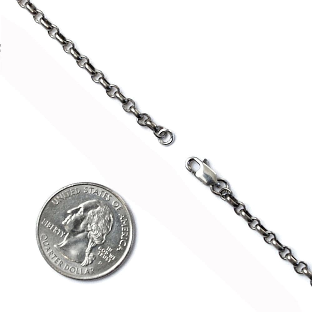 Antiqued Sterling Silver 3.4mm Antique Rolo Chain – ahuva.com