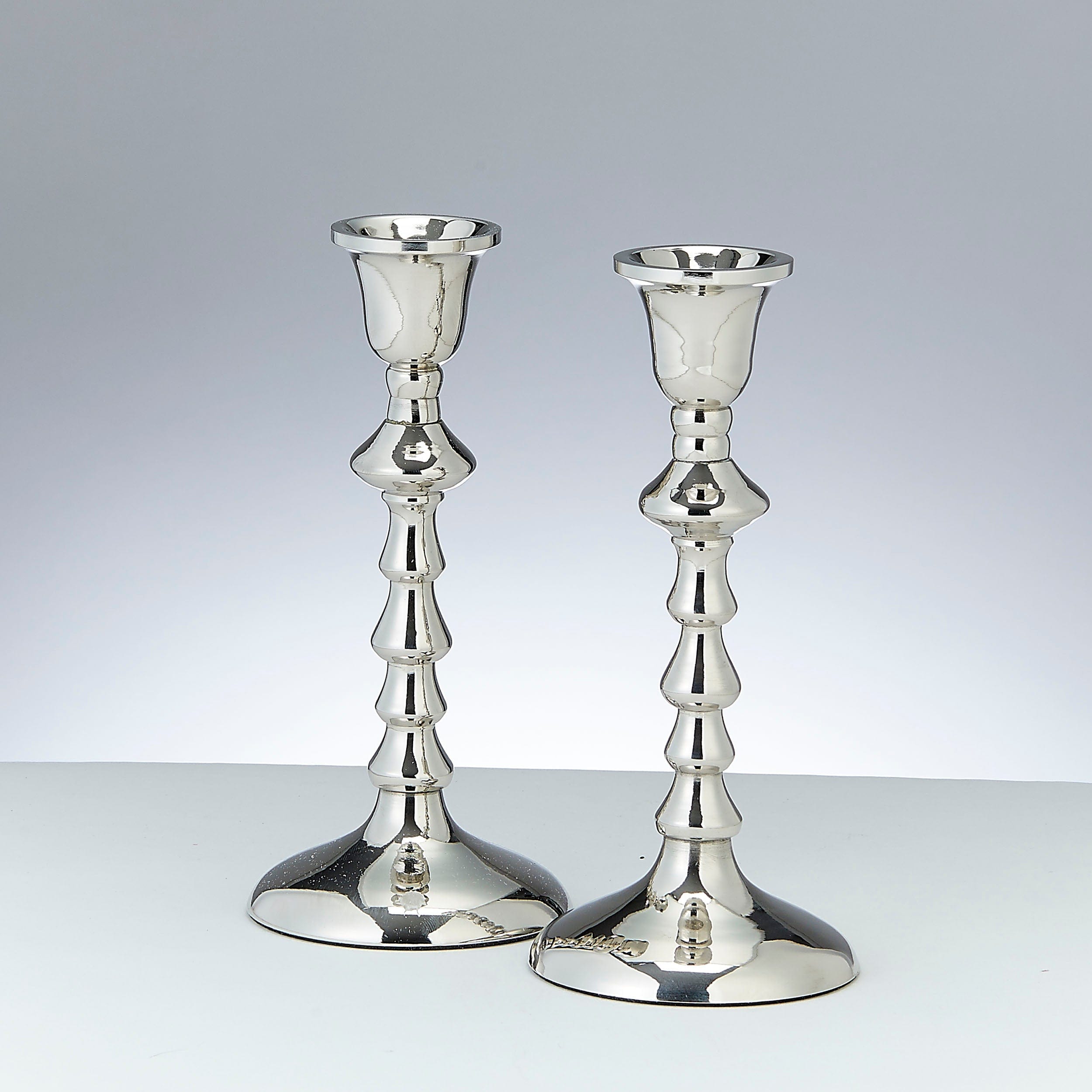 Candlesticks, Aluminum, Nickel Plated, 6.75", Pair/box – ahuva.com