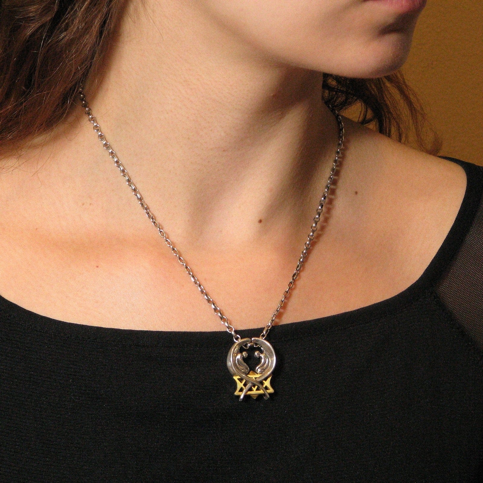 Ark of The Covenant Pendant Necklace Silver 2 Tone Snake Chain 1.6mm ...