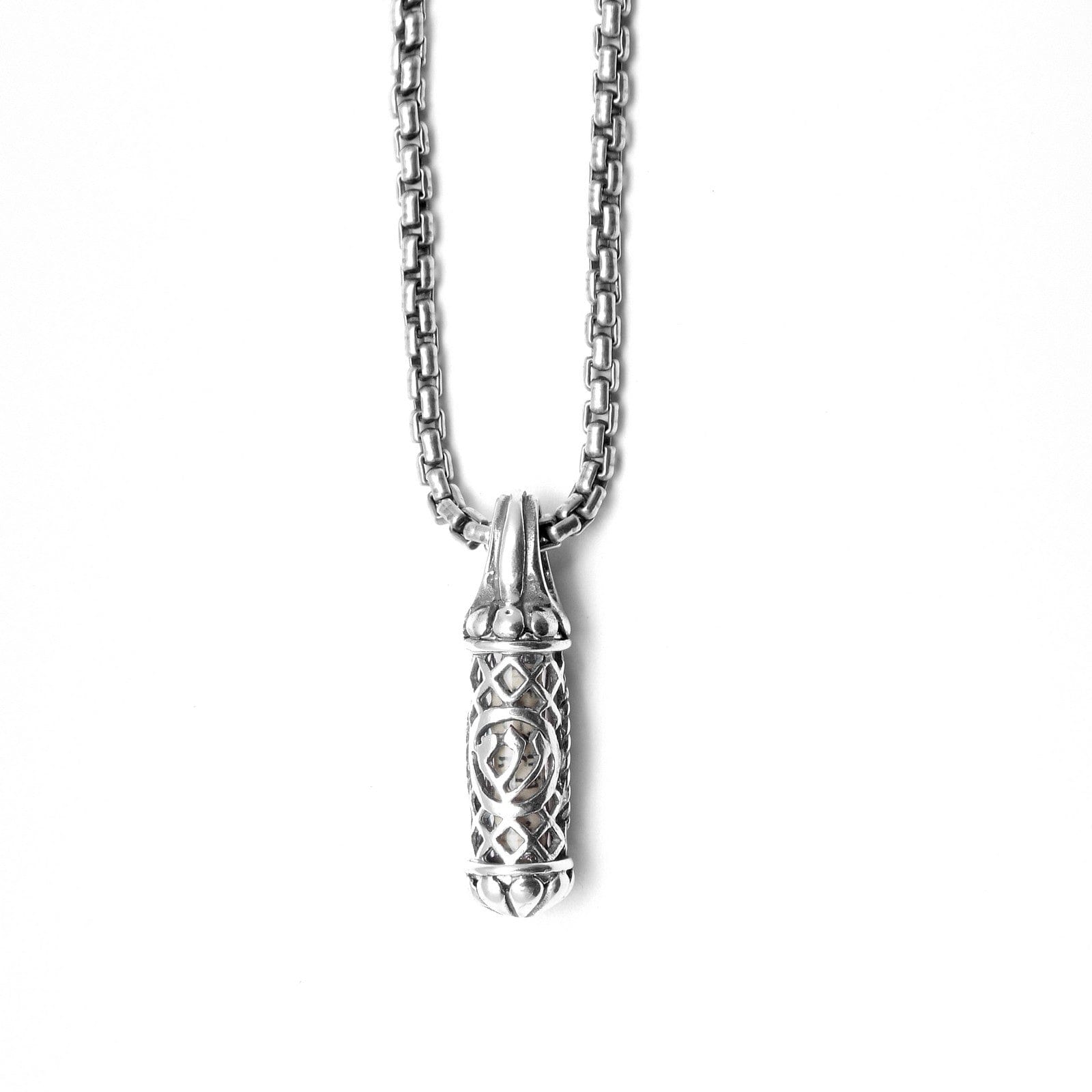 Lion Of Judah Mezuzah Pendant Necklace Silver 14K gold Box Chain Shema ...
