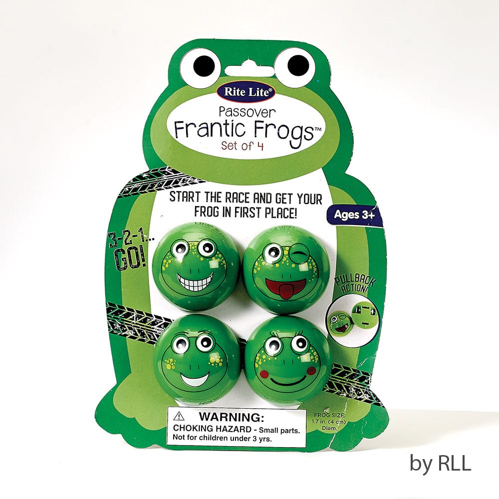 Passover “frantic Frogs“, Plastic, 2", Set Of 4, Carded – ahuva.com