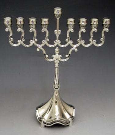 Silver Plated SmallMenorah – ahuva.com