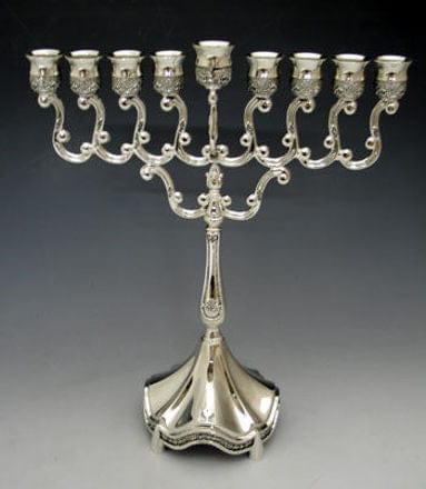 Silver Plated Standard Menorah – ahuva.com