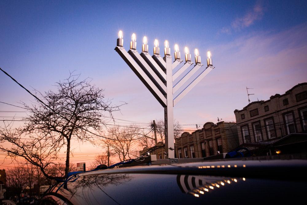 Menorah - Car Mounted 2 Ft Display Menorah - Modern Menorah - Menorah ...