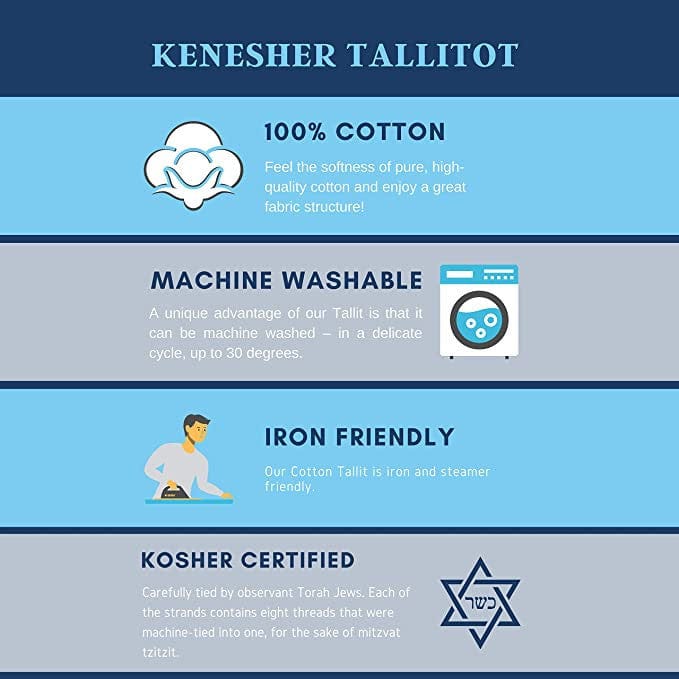 Cotton Traditional Tallis - Gray Stripes – ahuva.com