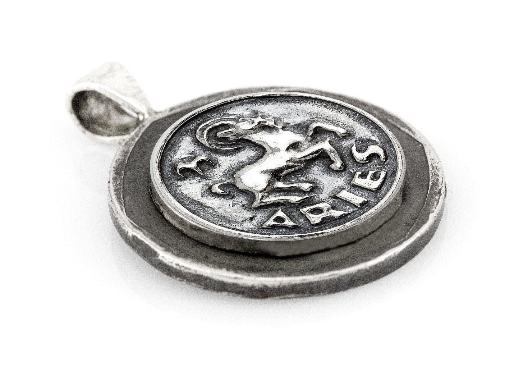 Aries Medallion on an old 10 Sheqel Coin of Israel - Necklaces - Israel ...