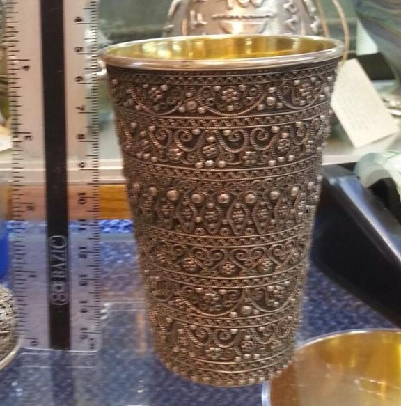 Becher Kiddush Cup Filigree - Sterling - Kiddush Cup - Shevach – ahuva.com
