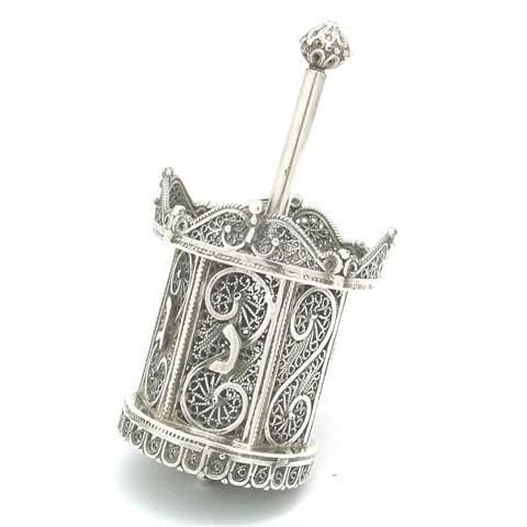 Dreidel - Silver Filigree - Dreidels Dreydels - Shoham – ahuva.com
