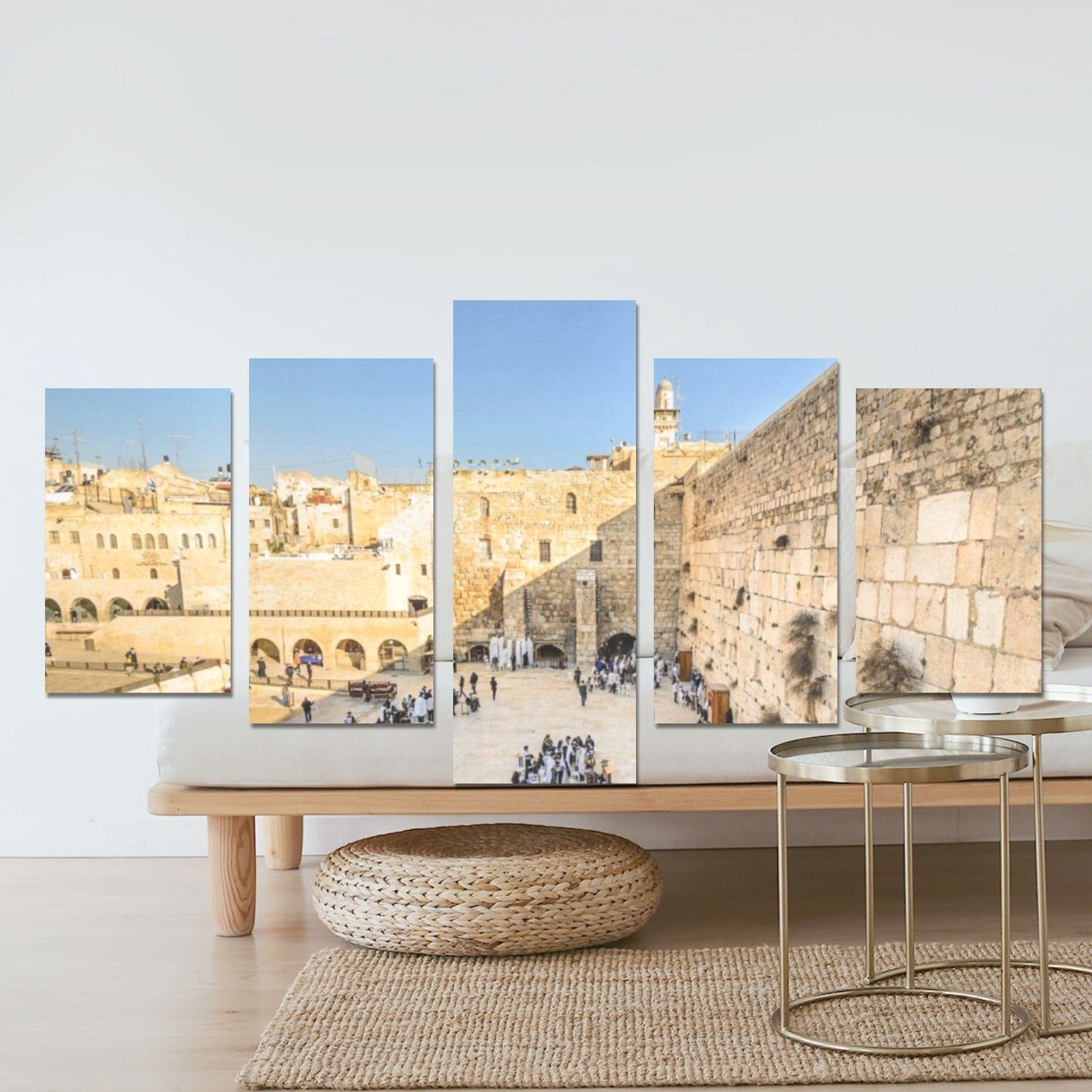 Jerusalem Western Wall Kosel Canvas Art 5-Piece Set (No Frame) – ahuva.com
