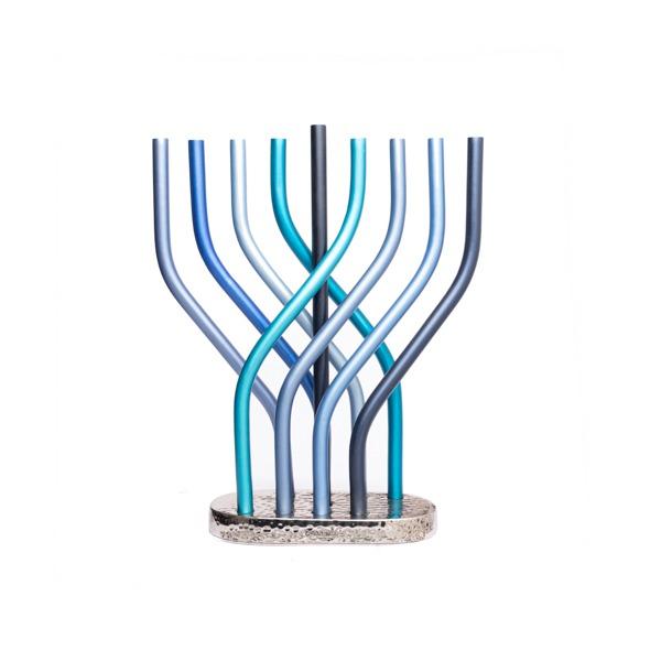 Hanukkah Menorah - Flame - Blue – ahuva.com
