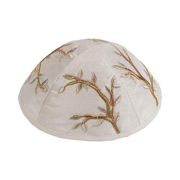 Kippah - Embroidered - Tree of Life - Gold – ahuva.com
