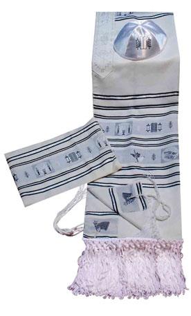 Moadim / Jewish Festivals Motifs Tallit Set – ahuva.com