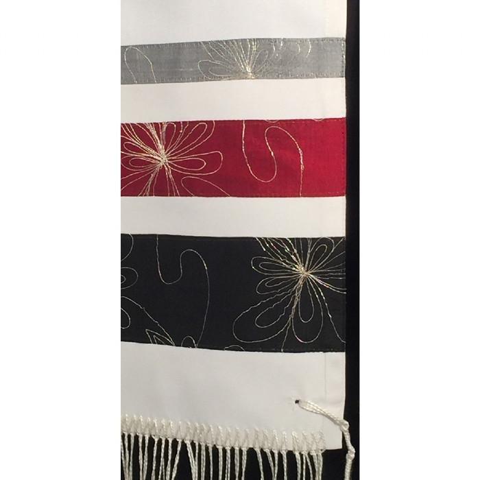 Red Black Grey Striped Tallit Set - Tallits - Reeva Shaffer – ahuva.com