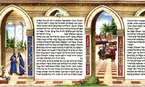 Scroll of Esther Picture Illustrated Authentic Hand Written Scroll ...