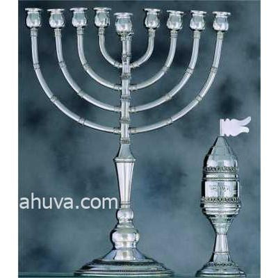 Silver Chanukia - Silver Menorah - Zadok Arts – ahuva.com