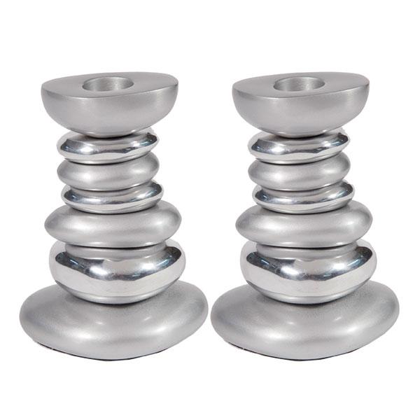 Candlesticks - Stones - Aluminium – ahuva.com