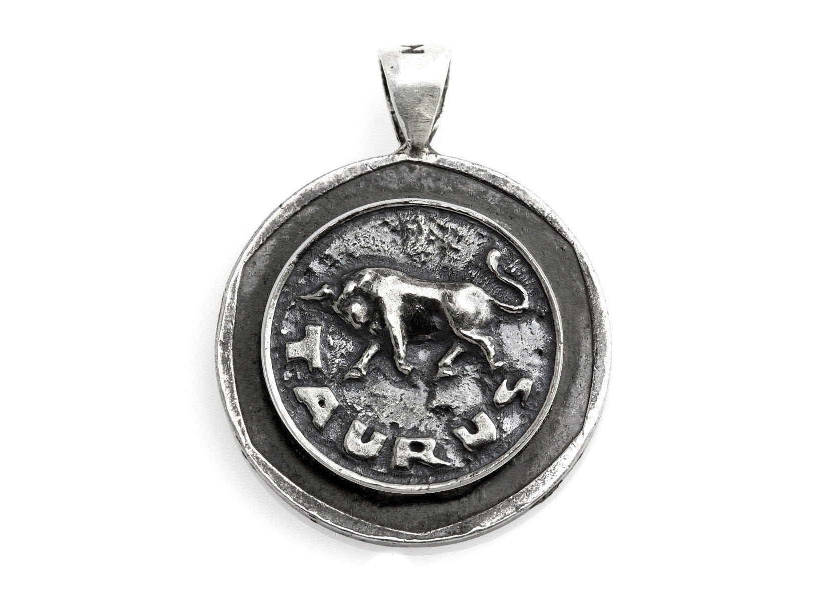 Taurus medallion on old 10 Sheqel coin of Israel - Necklaces - Israel ...