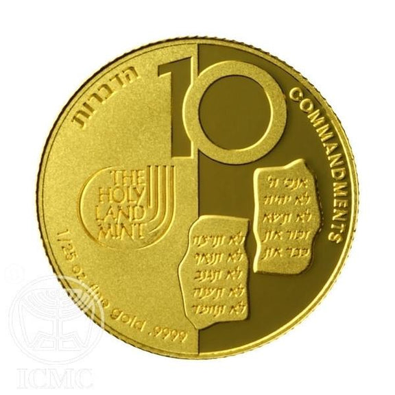 Ten Commandment Gold Coin Gift Set - Medallion Coins - IsraelMint ...