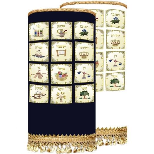 Torah Mantle 12 Tribes - Torah Covers - Paroches Ark Curtain – ahuva.com