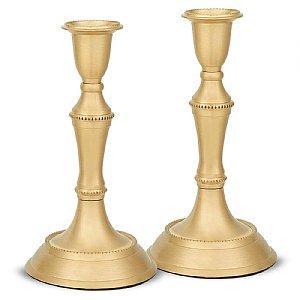 Traditional Aluminum Candlestick Set with Brass Finish – ahuva.com